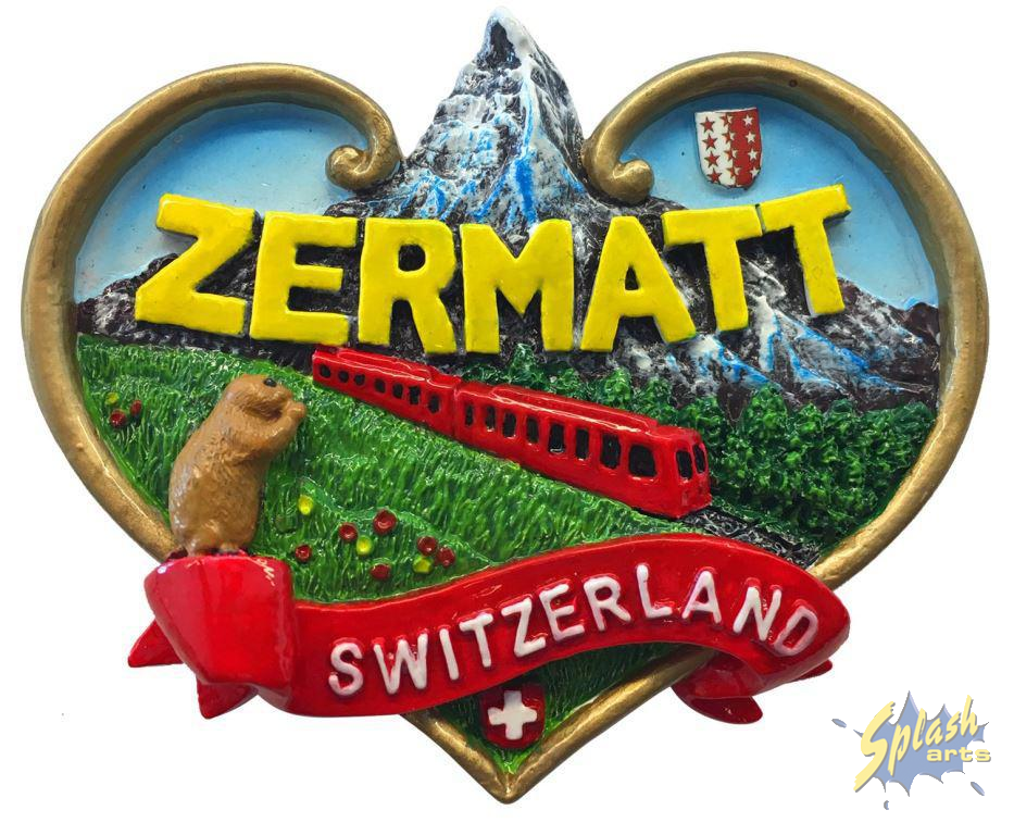 Magnet zermatt heart 3D | Magnet | Magnet | Swiss Souvenirs | Splash ...